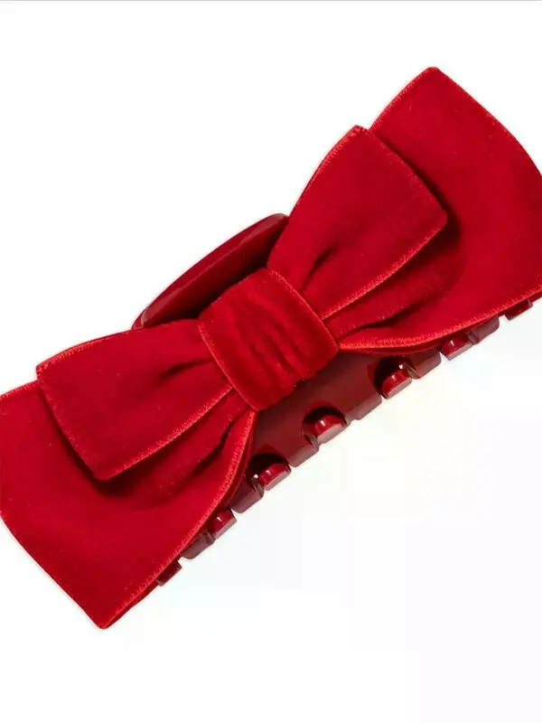 JENNIFER BEHR Matilda Jaw Clip With Bow Detail - Red