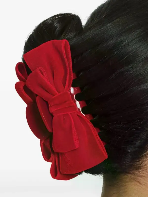 JENNIFER BEHR Matilda Jaw Clip With Bow Detail - Red