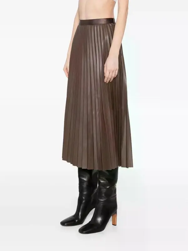 JNBY Chocolate Pleated Midi Skirt