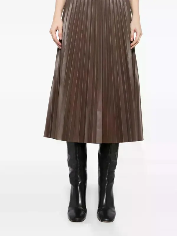 JNBY Chocolate Pleated Midi Skirt