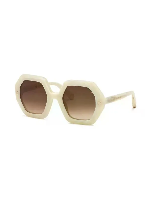 Philipp Plein Heptagonal Frame Sunglasses