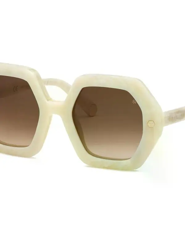 Philipp Plein Heptagonal Frame Sunglasses