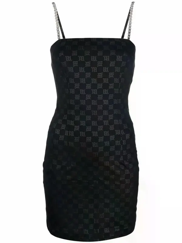 MISBHV Monogram Chain-link Strap Mini Dress - Black