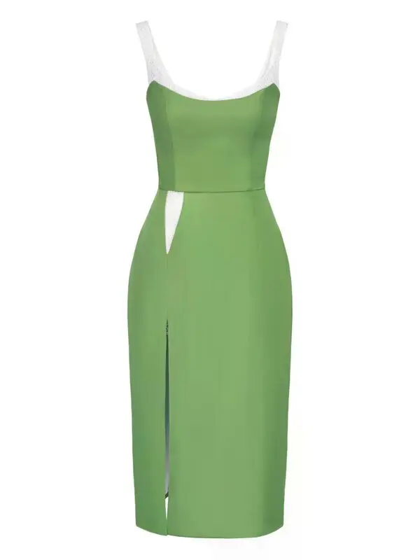 POST MERIDIEM Slit Lace-insert Midi Dress