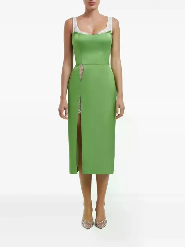 POST MERIDIEM Slit Lace-insert Midi Dress
