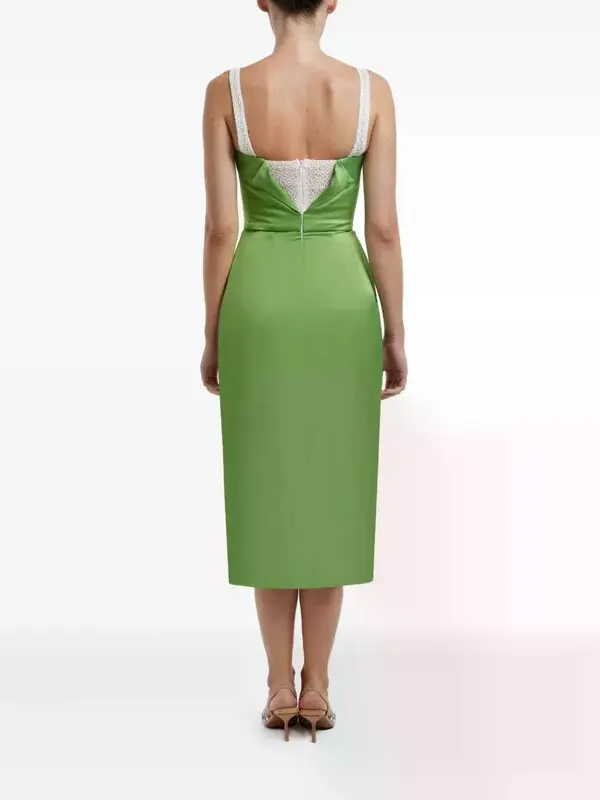 POST MERIDIEM Slit Lace-insert Midi Dress
