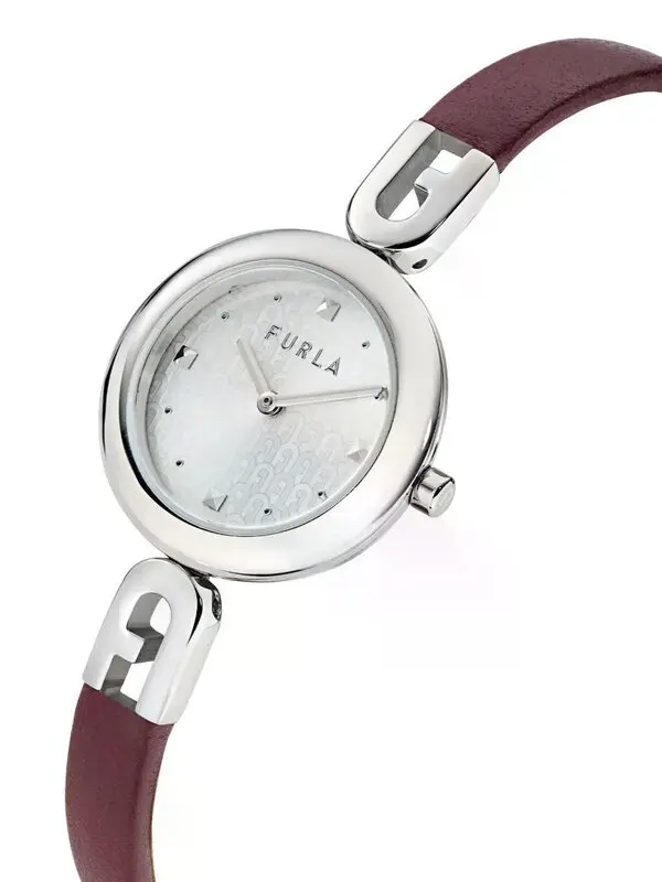 Furla Bangle Watch With Leather Strap And Stainless Steel Bracelet