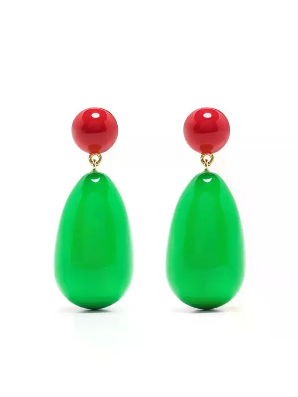 ESHVI Two-tone Drop Earrings - Green
