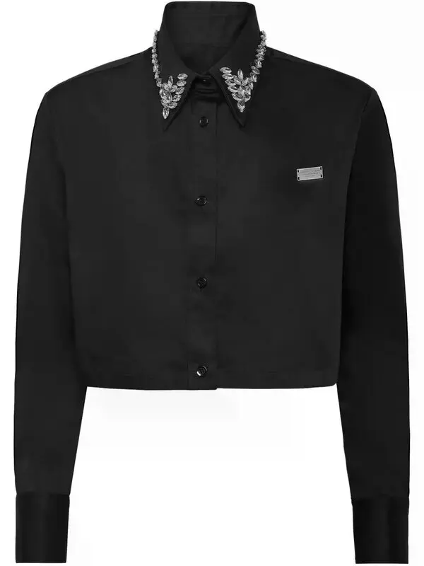 Philipp Plein Embellished Cropped Shirt
