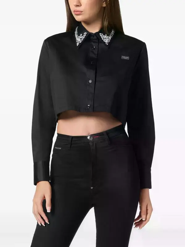 Philipp Plein Embellished Cropped Shirt