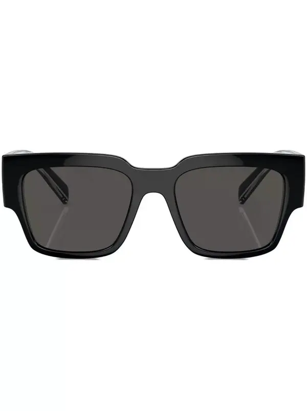 Dolce & Gabbana Logo-print Square-frame Sunglasses - Black