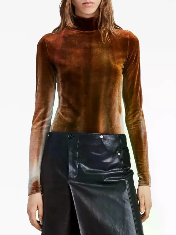 Proenza Schouler Ice Dyed Velvet Mock Neck Top