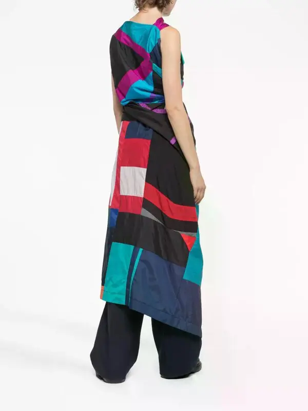 AZ FACTORY Geometric Print Asymmetric Midi Dress