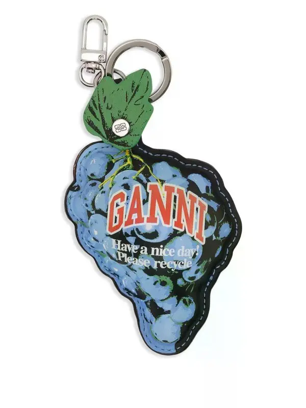 GANNI Logo Keyring - Blue