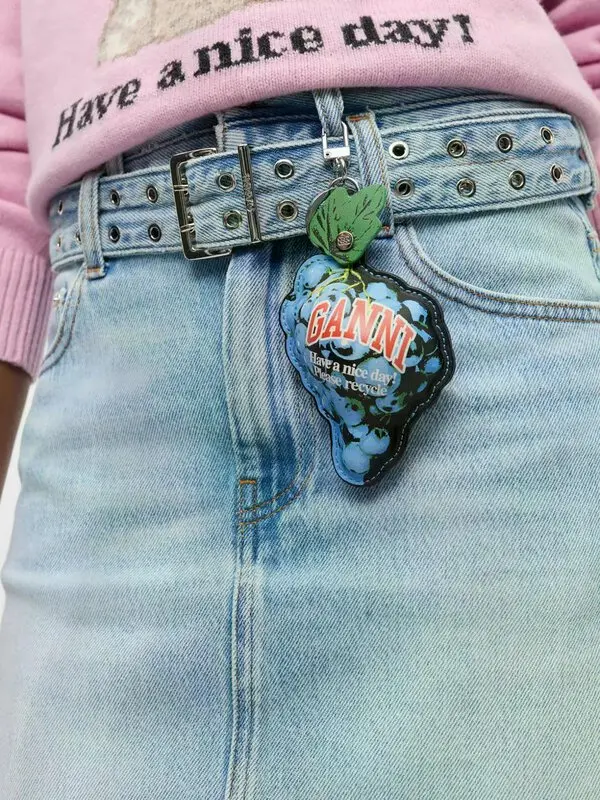 GANNI Logo Keyring - Blue
