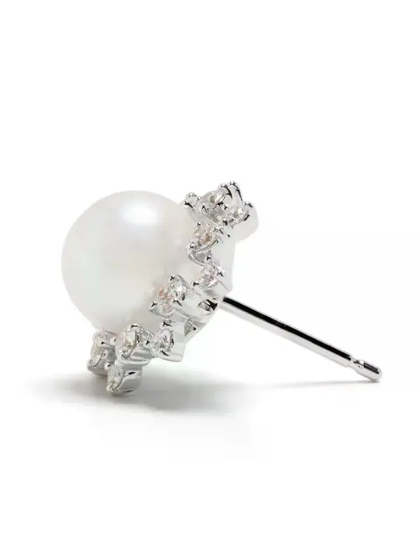 TASAKI 18kt White Gold Akoya Pearl And Diamond Earrings