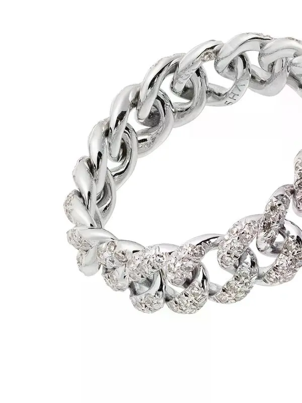 Shay 18k White Gold And Diamond Link Ring