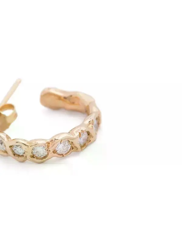 FIE ISOLDE 14k Gold Diamond Half Hoop Earrings