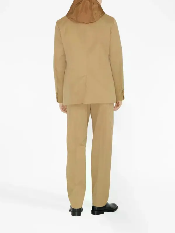 Burberry Embroidered-logo Cotton Chino Trousers