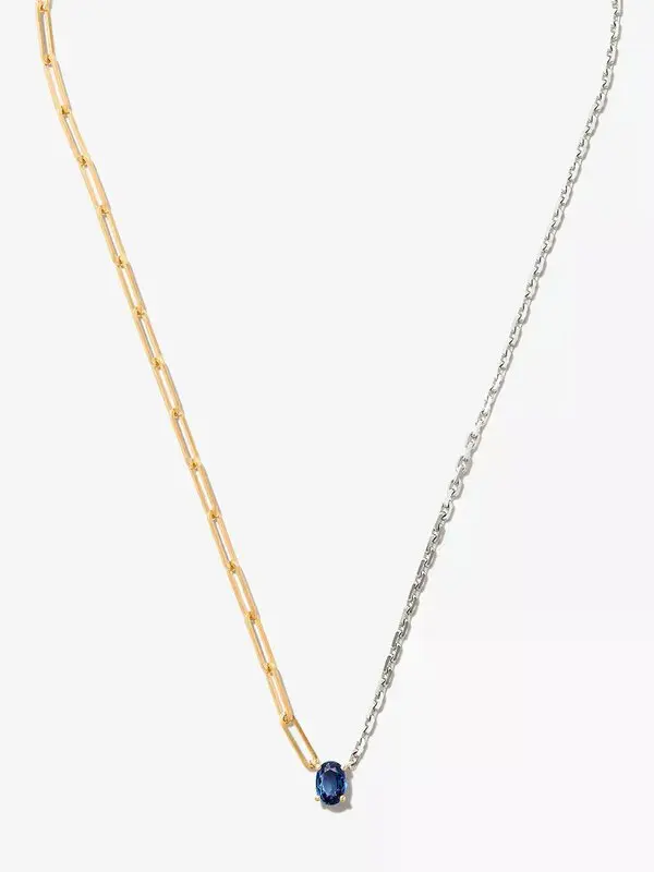 Yvonne Léon 9kt And 29kt Gold Sapphire Necklace - Silver