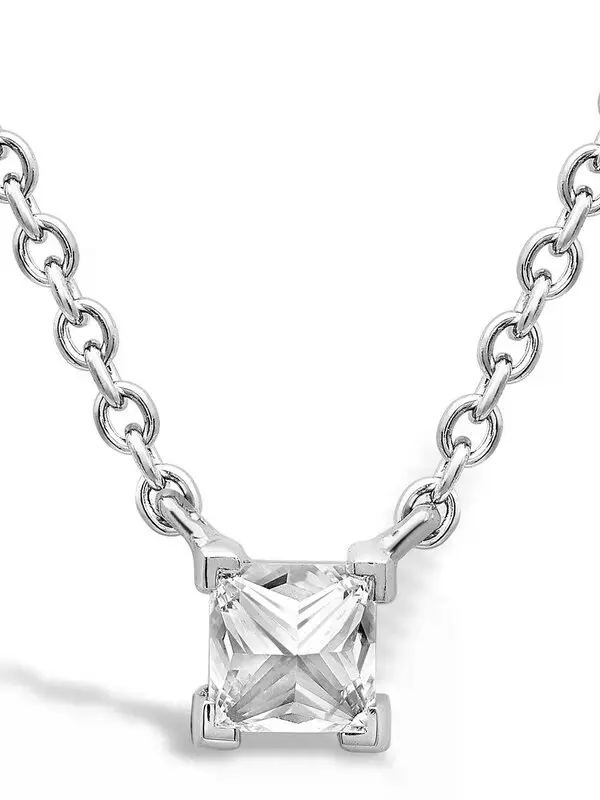 PRAGNELL 18kt White Gold Rockchic Diamond Solitaire Necklace - Silver