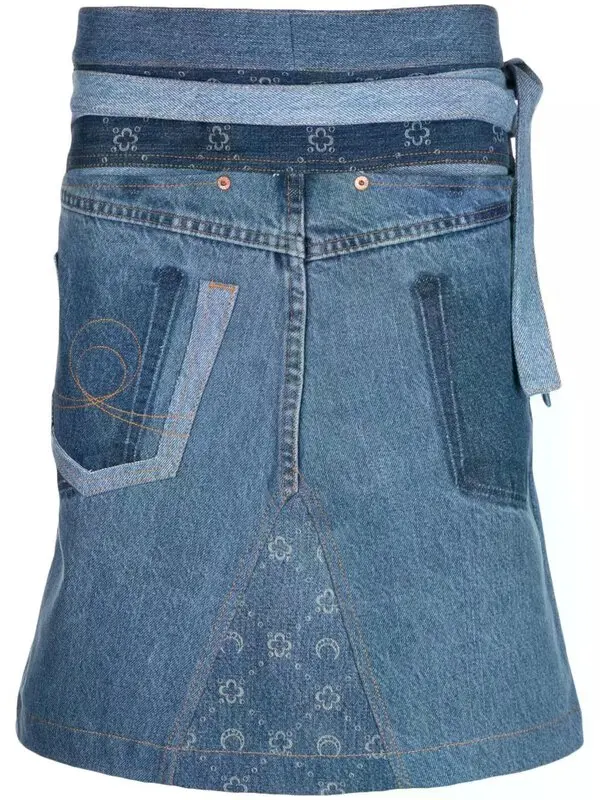 MARINE SERRE Moonogram Denim Apron - Blue