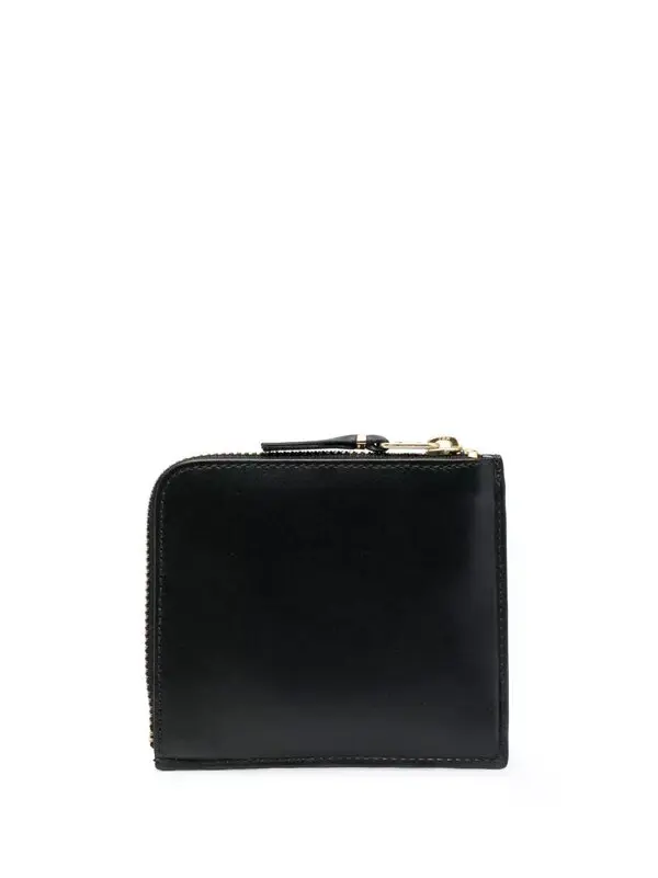 Comme Des Garçons Leather Wallet With Checkerboard Lining - Black