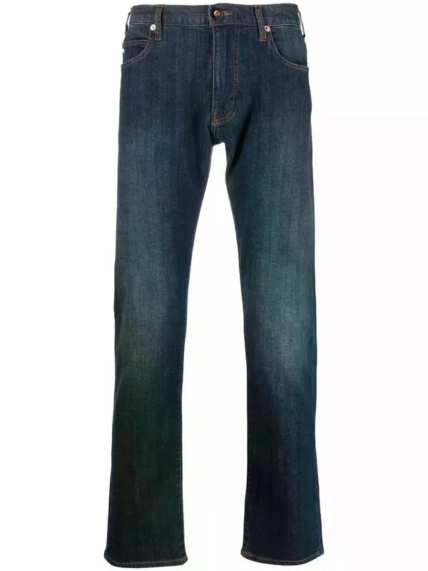 Emporio Armani Straight Leg Denim Jeans - Blue