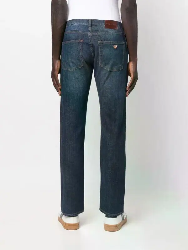 Emporio Armani Straight Leg Denim Jeans - Blue