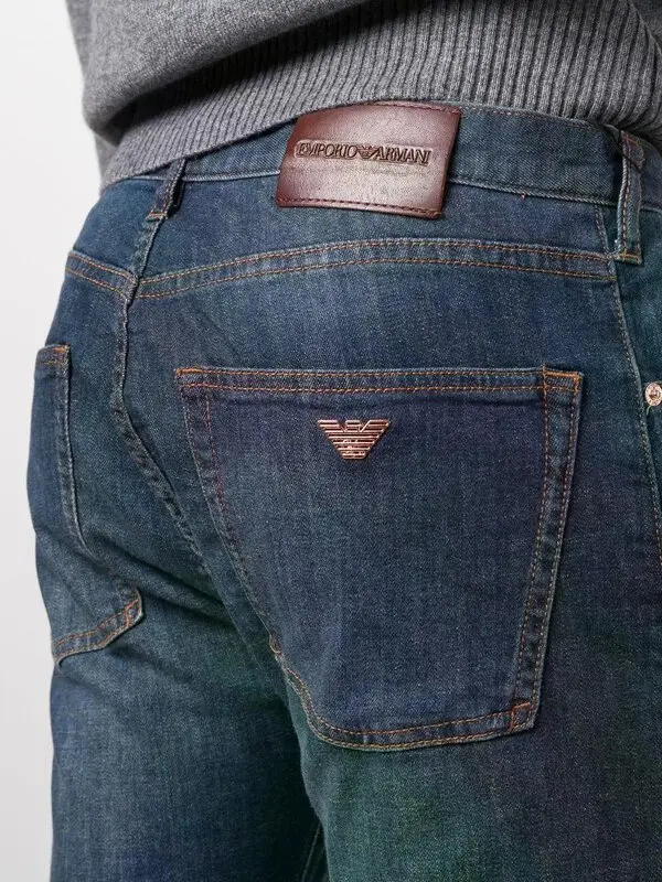 Emporio Armani Straight Leg Denim Jeans - Blue