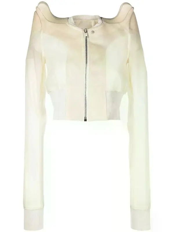 Rick Owens Cropped Zip-up Jacket - Neutrals