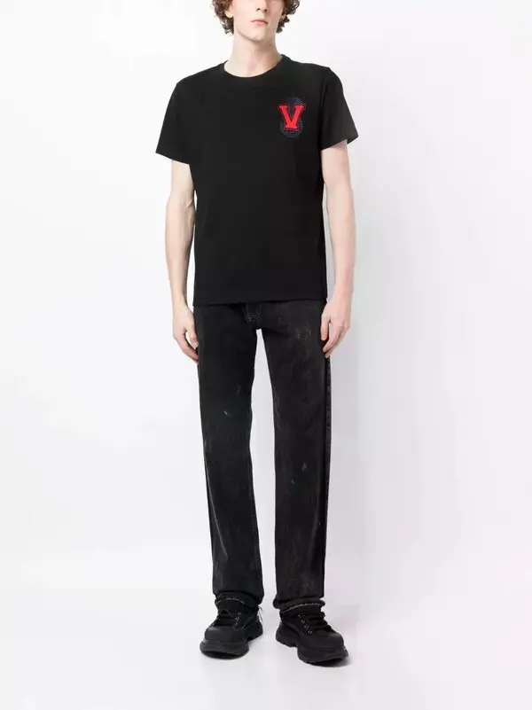 PORTS V Logo-embroidered T-shirt