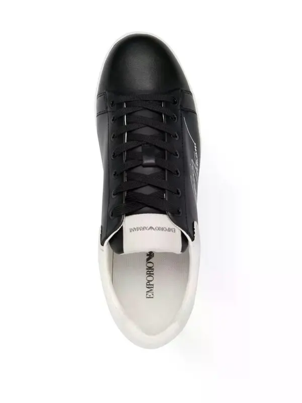 Emporio Armani Signature Logo-print Leather Sneakers