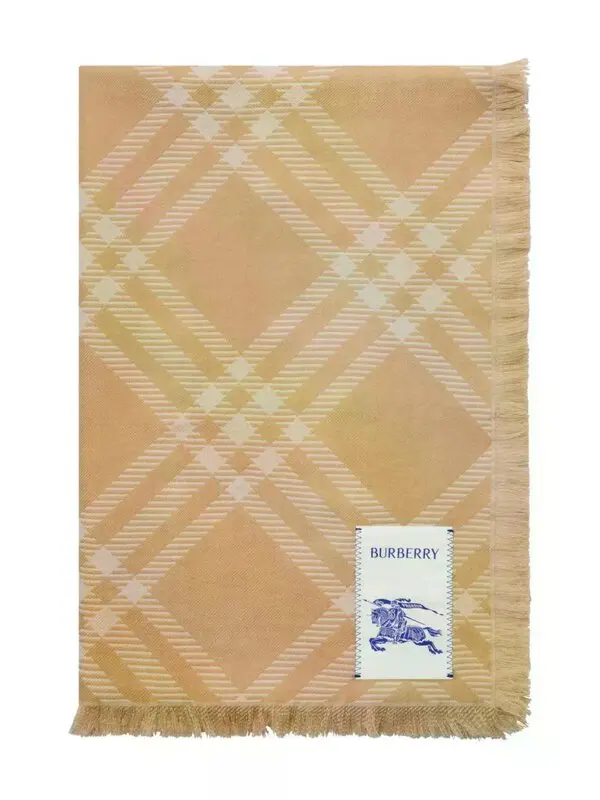 Burberry Wide Check Wool Silk Scarf