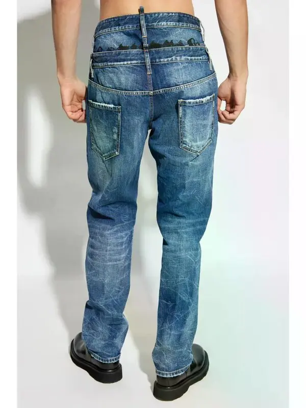 Dsquared2 Layered Distressed Denim Jeans
