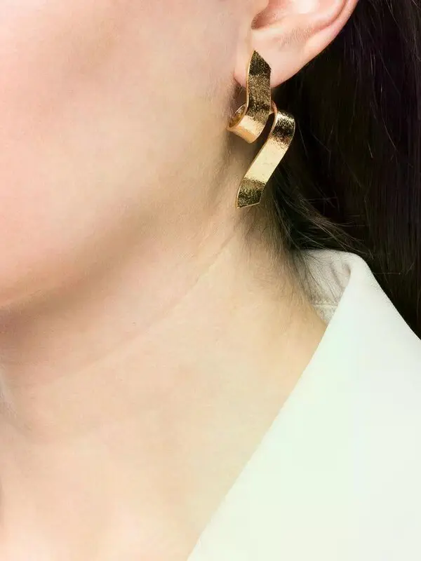 WOUTERS & HENDRIX Plated Sterling Silver Swirl Twist Detail Earrings