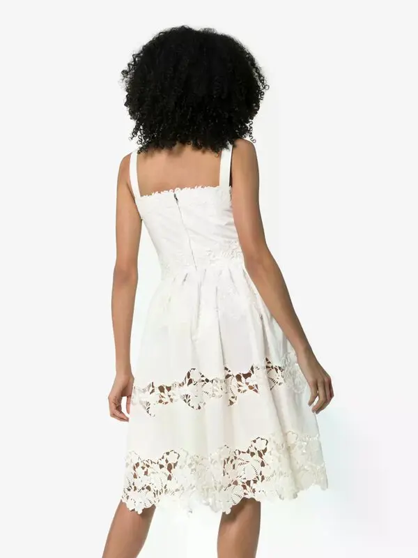 Dolce & Gabbana Floral Embroidered Cutout Midi Dress