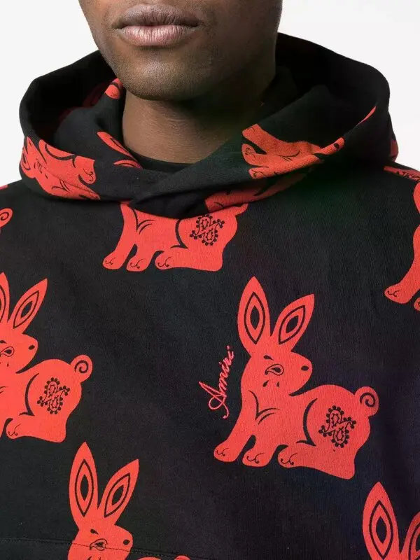 Amiri Rabbit-motif Cotton Hoodie