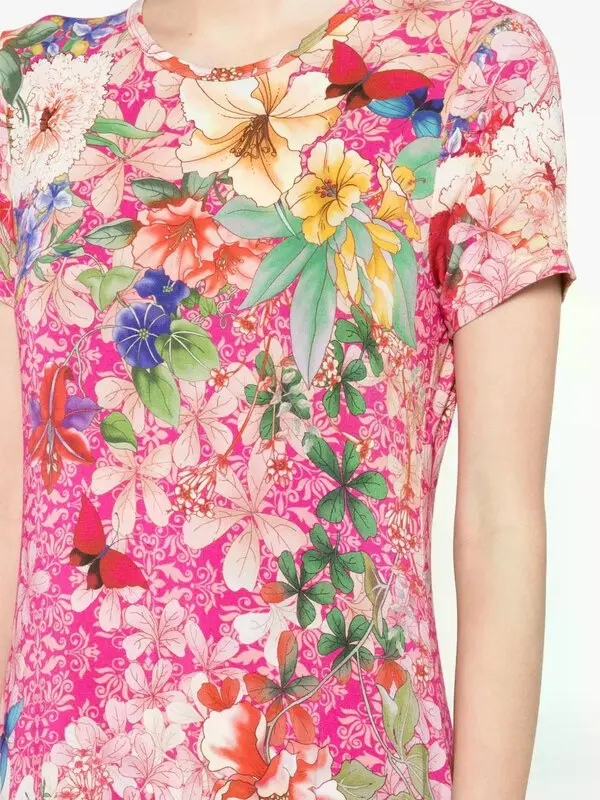 Johnny Was Floral Print Midi Dress