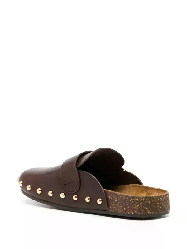 Tory Burch Mellow Studded Leather Mules - Brown