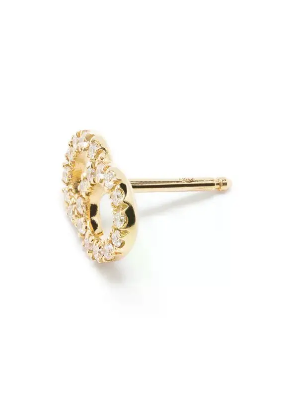COURBET 18kt Recycled Yellow Small Pavé Laboratory-grown Diamond Single Earring - Gold