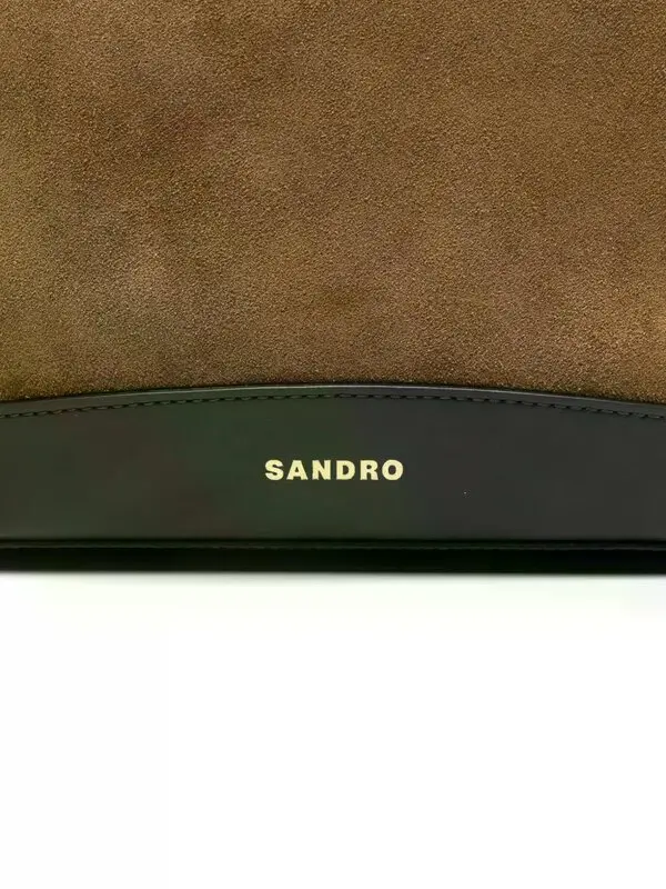 Sandro Suede And Calfskin Bucket Bag