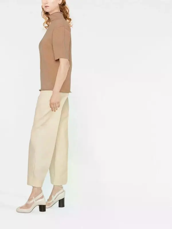 JIL SANDER Short-sleeved Roll-neck Knitted Top