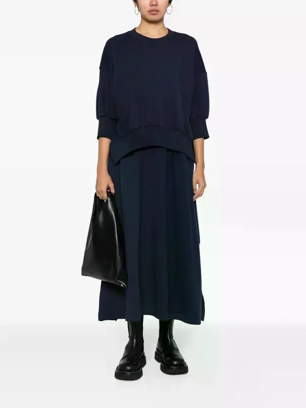 Yohji Yamamoto High-waisted Pleated Midi Skirt - Blue