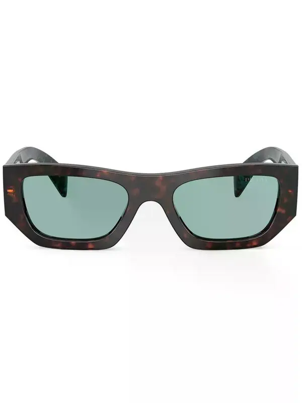 Prada Tortoiseshell Effect Rectangle Sunglasses - Brown