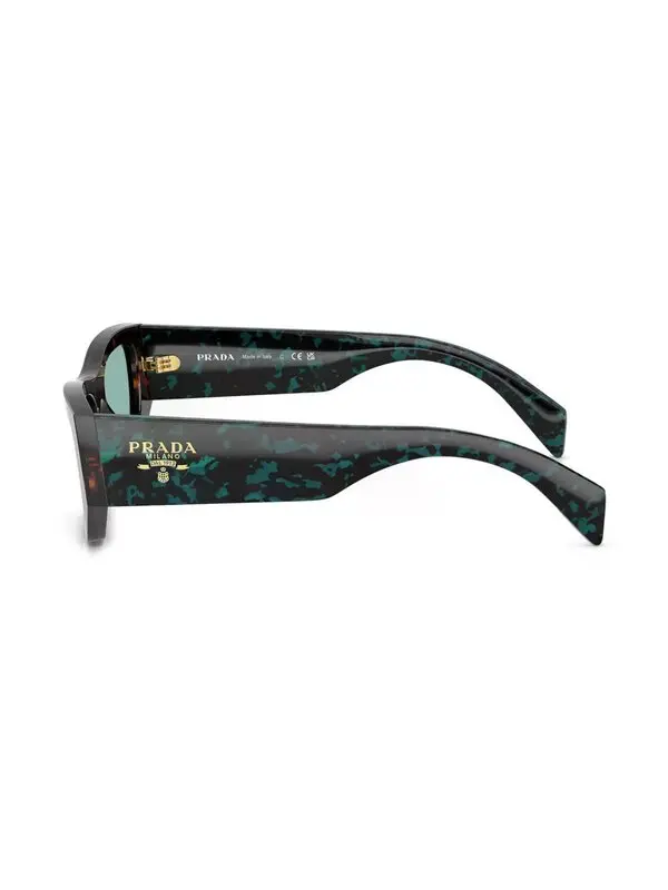 Prada Tortoiseshell Effect Rectangle Sunglasses - Brown