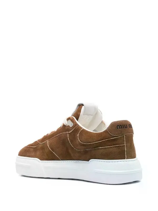 Miu Miu Suede Lace-up Sneakers