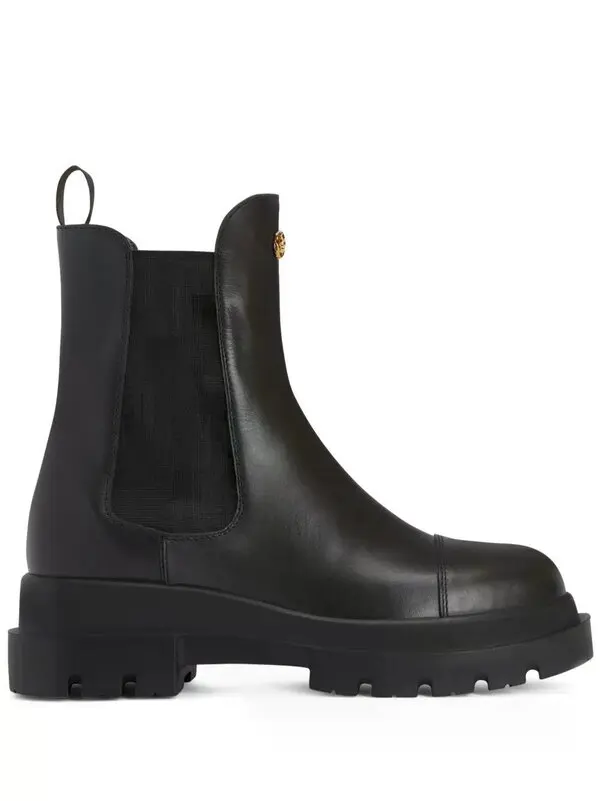 GIUSEPPE ZANOTTI Logo Plaque Chelsea Boots - Black