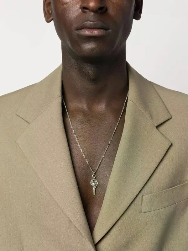 Emanuele Bicocchi Sterling Key And Pearl Pendant Necklace