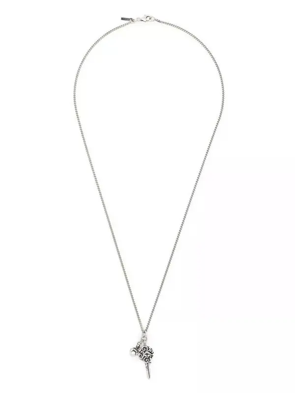 Emanuele Bicocchi Sterling Key And Pearl Pendant Necklace